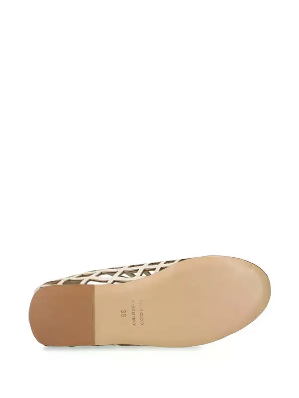 GIABORGHINI Leather Ballet Flats - Neutrals