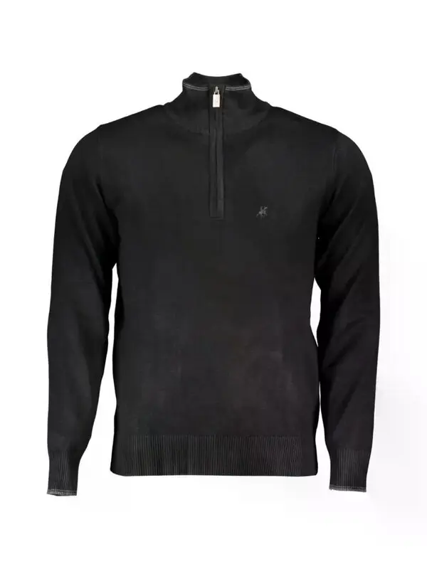 U.S. Grand Logo-embroidered Half-zip Sweater