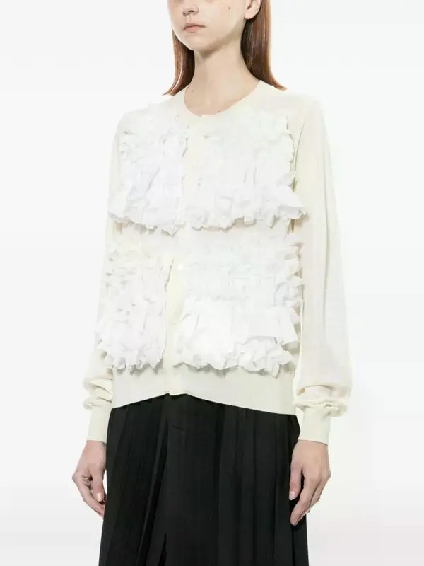 Comme Des Garçons Floral-embroidered Cardigan
