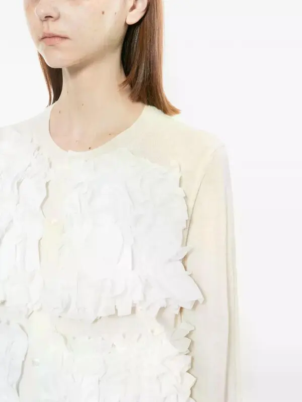 Comme Des Garçons Floral-embroidered Cardigan