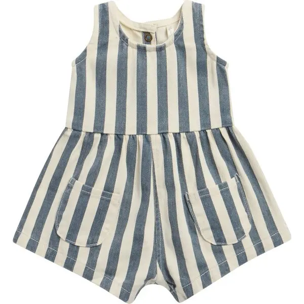 RYLEE + CRU Dani Stripe Denim Romper - Natural