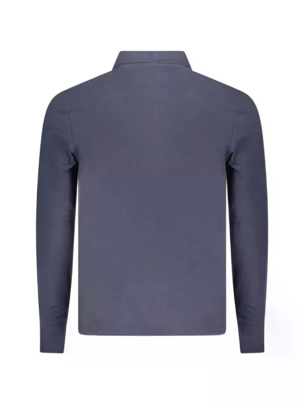 NORTH SAILS Long-sleeve Logo-patch Polo Shirt - Blue