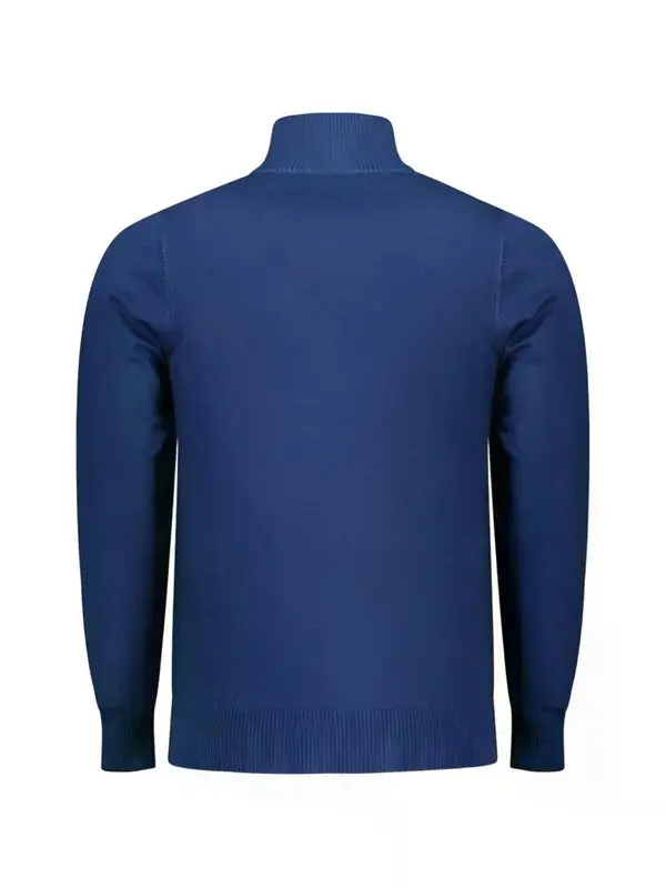 COVERI MOVING Zip-neck Fine-knit Sweater