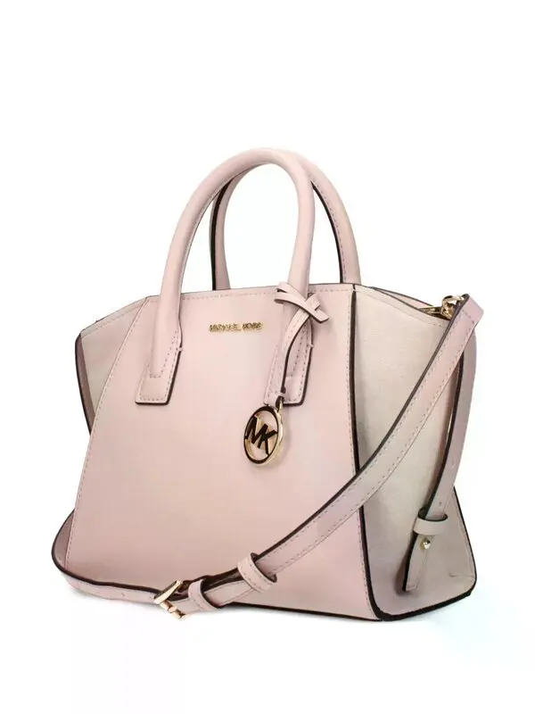 Michael Kors Leather Tote Bag With Logo Charm