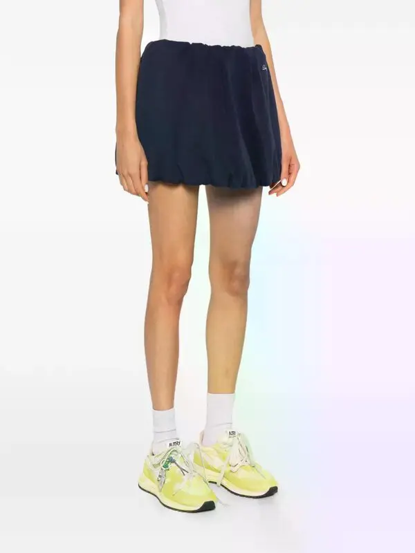 DUNST Bubble-hem Gathered Mini Skirt - Blue