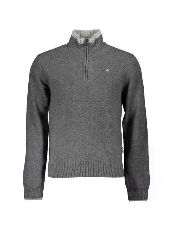 NAPAPIJRI Quarter-zip Mock Neck Sweater - Grey