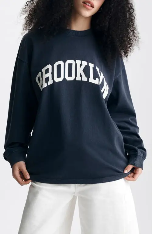 Brooklyn Industries Long-sleeve Graphic T-shirt - Ombre Blue