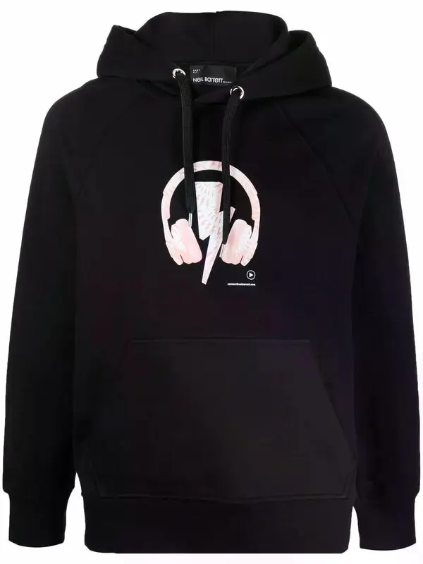 Neil Barrett D.j. Bolt Printed Hoodie