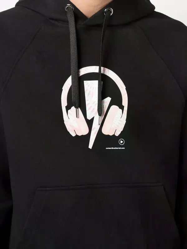 Neil Barrett D.j. Bolt Printed Hoodie