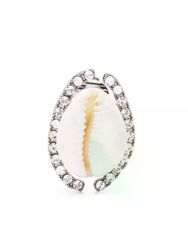 Dsquared2 Crystal-embellished Shell Single Earring - Silver