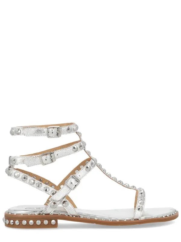 Ash Studded Gladiator Sandals - Silver