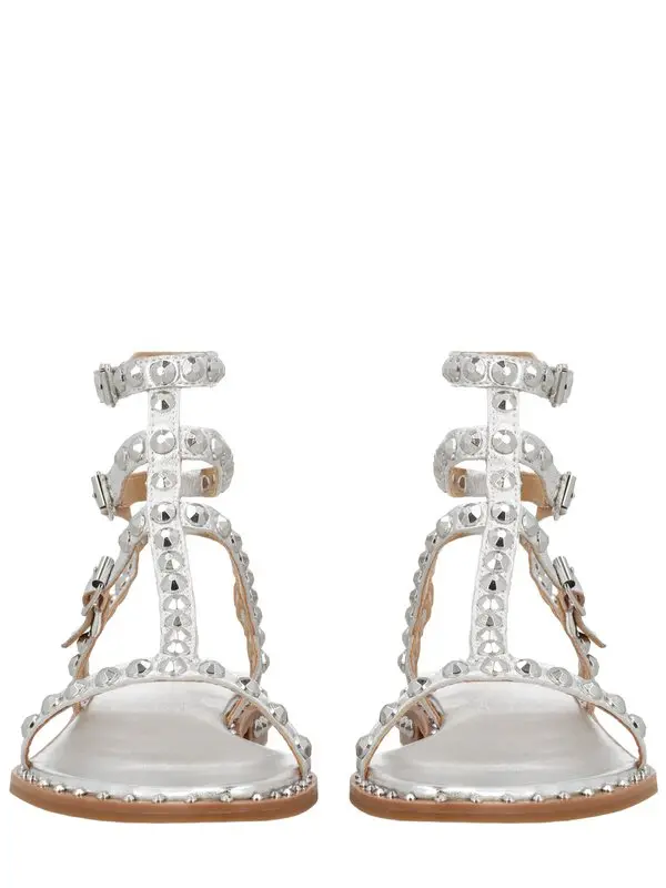 Ash Studded Gladiator Sandals - Silver