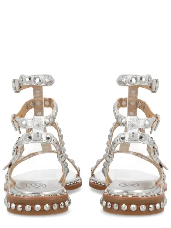 Ash Studded Gladiator Sandals - Silver
