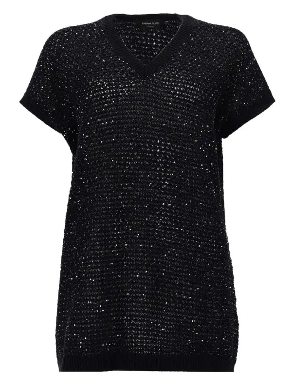 Fabiana Filippi Maglia Con Paillettes - Blue
