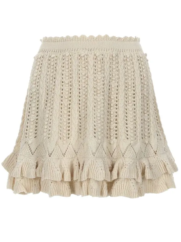 MARANT ETOILE Crochet Knit Mini Skirt