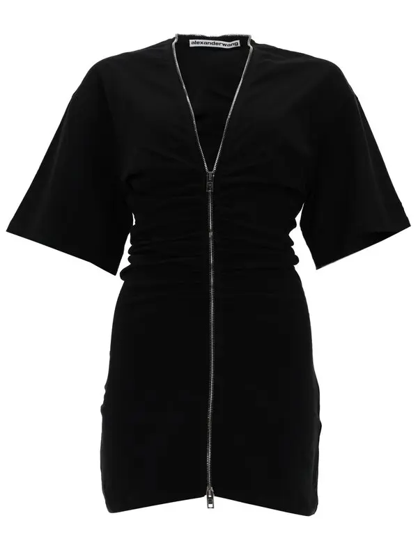 Alexander Wang Mini Zip-up Dress - Black