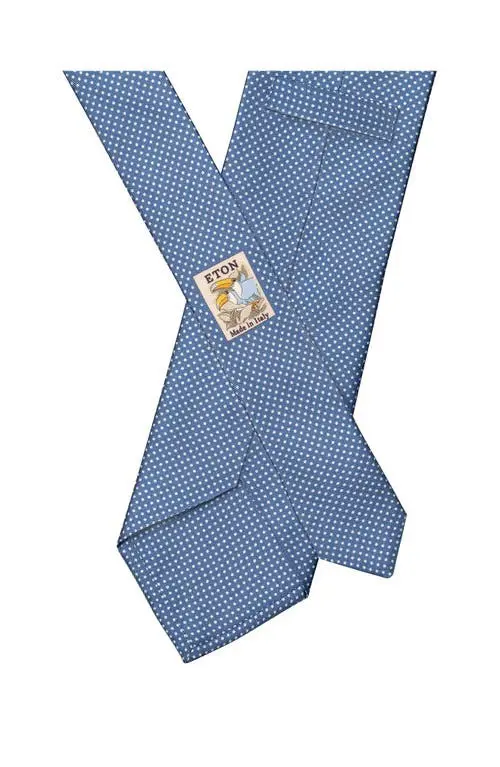 Eton Polka Dot Silk Neck Tie - Navy
