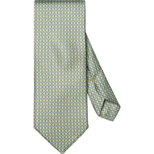 Eton Chain Pattern Silk Neck Tie - Light Green