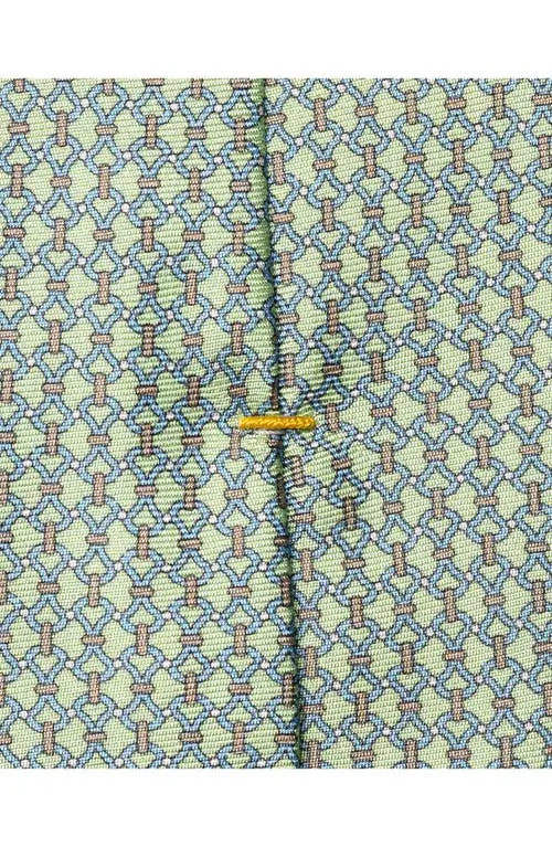 Eton Chain Pattern Silk Neck Tie - Light Green