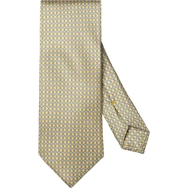 Eton Chain Pattern Silk Neck Tie - Light Yellow