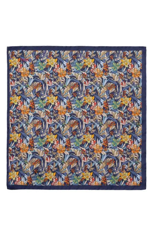 Eton Tropical Print Silk Pocket Square