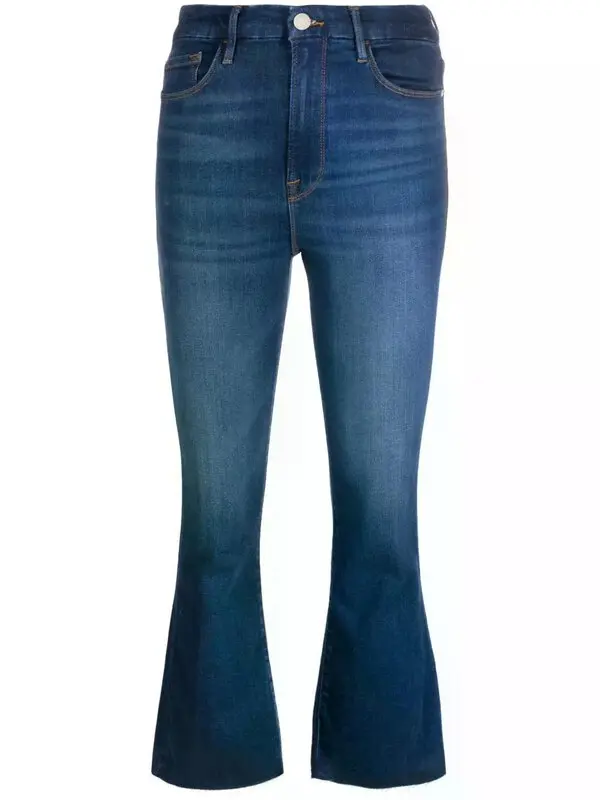 FRAME Flared Cropped Jeans - Blue