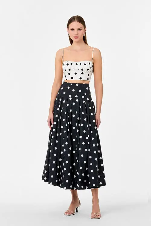 NICHOLAS Yulia Top - White Black Polka Dot