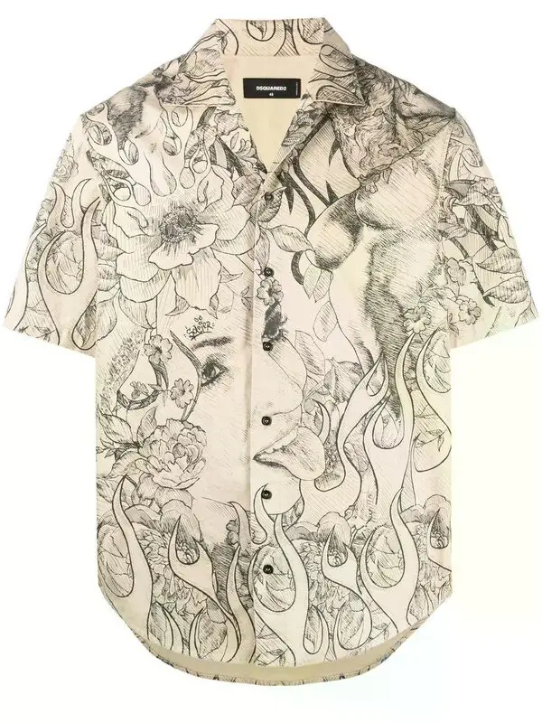 Dsquared2 Graphic-print Short-sleeved Shirt