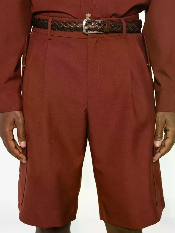 Drole De Monsieur Pleated Cargo Shorts