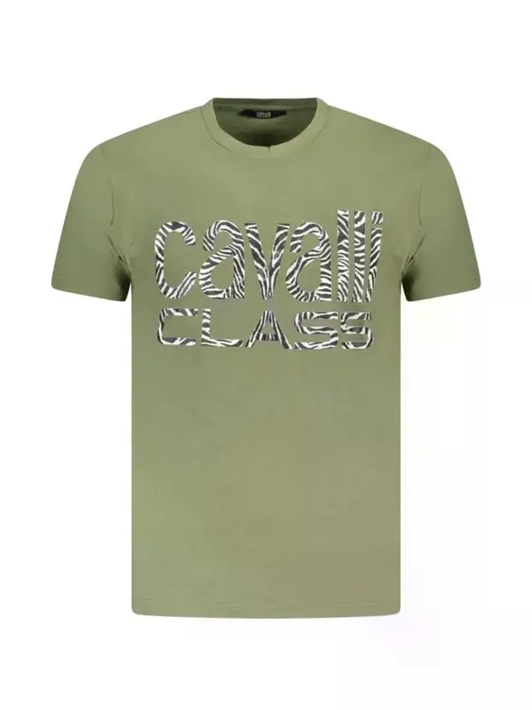 Roberto Cavalli Zebra-print Logo T-shirt - Green
