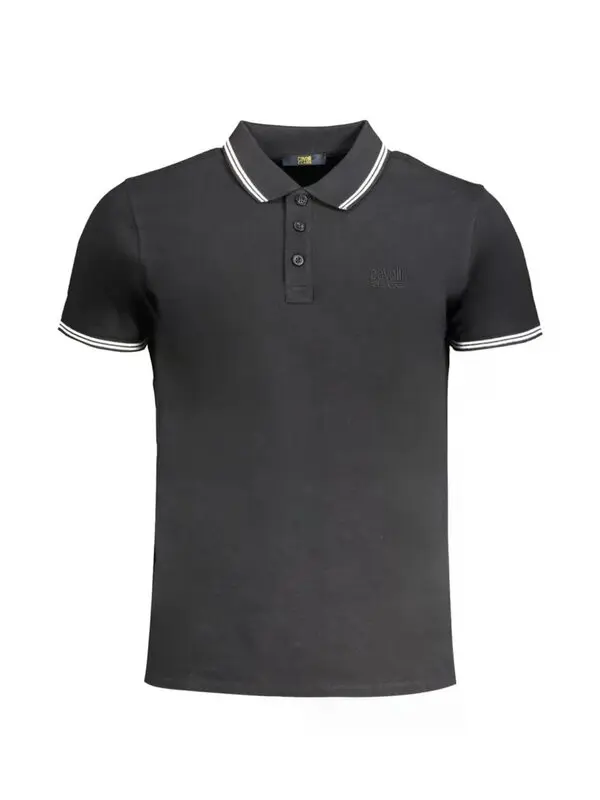 Roberto Cavalli Embroidered-logo Tipped Polo Shirt