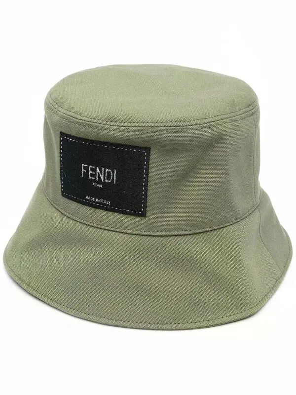 Fendi Logo-patch Bucket Hat - Green