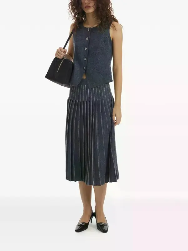 CRUSH COLLECTION Button-front Sleeveless Top