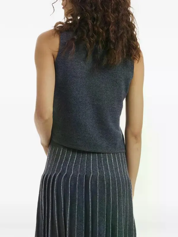 CRUSH COLLECTION Button-front Sleeveless Top