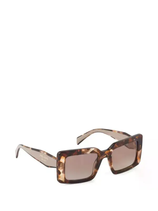 Prada Rectangle Sunglasses With Logo - Brown