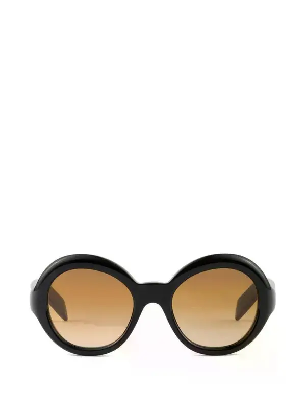 Prada Acetate Round Frame Sunglasses - Black