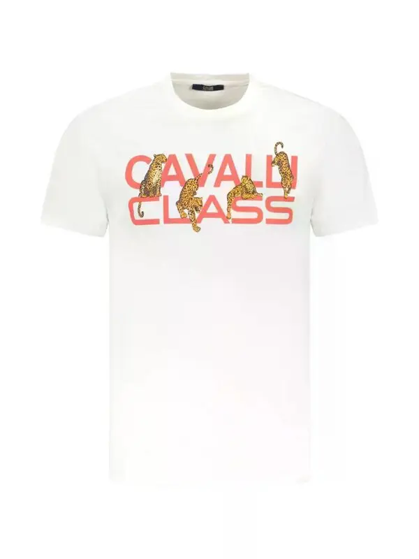 Roberto Cavalli Leopard-print Logo T-shirt - White