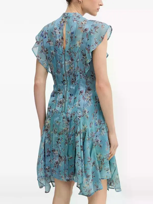ALLSAINTS Floral-print Asymmetric Dress - Blue