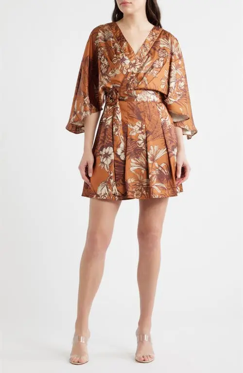 CIEBON Avaele Floral Wrap Dress - Amber Multi