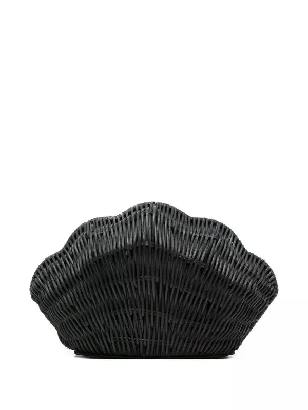 Michael Kors Shelly Shell-shaped Woven Clutch - Black