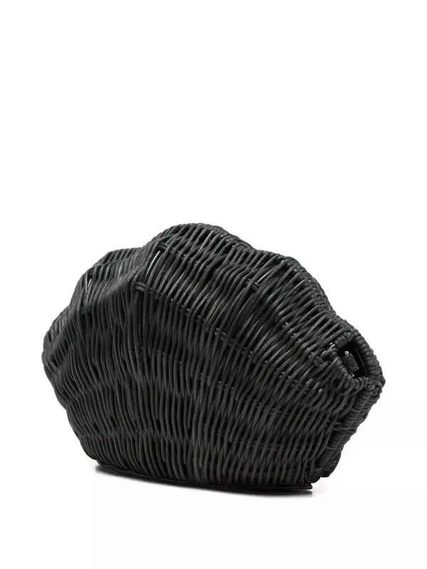 Michael Kors Shelly Shell-shaped Woven Clutch - Black