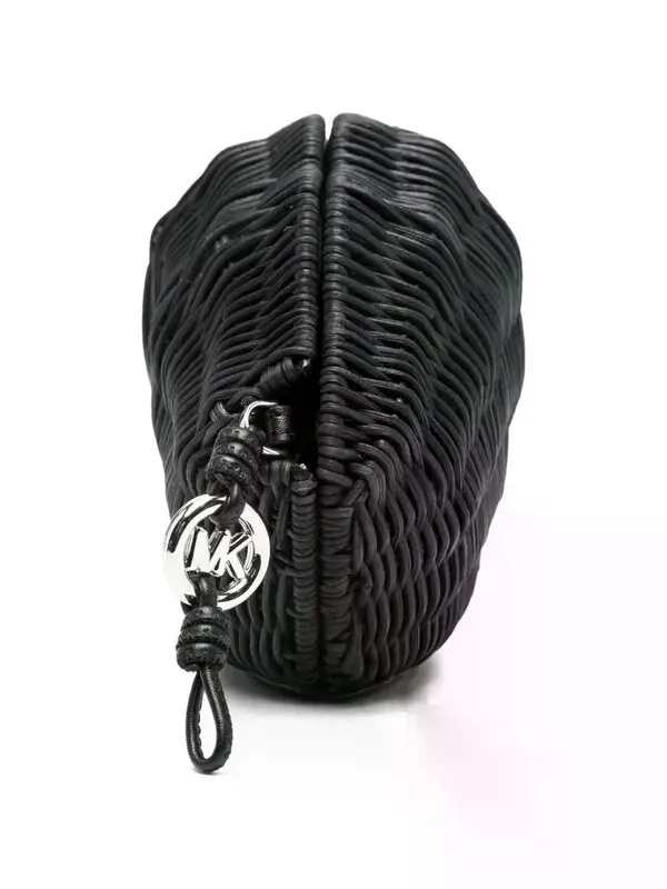 Michael Kors Shelly Shell-shaped Woven Clutch - Black