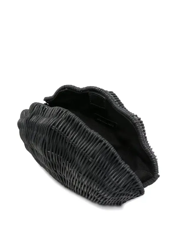 Michael Kors Shelly Shell-shaped Woven Clutch - Black