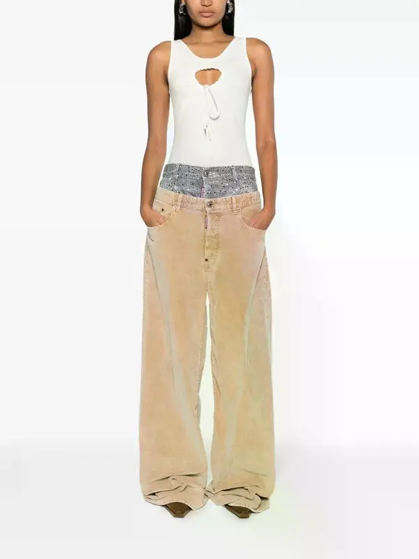 Dsquared2 Crystal-embellished Double-layer Trousers