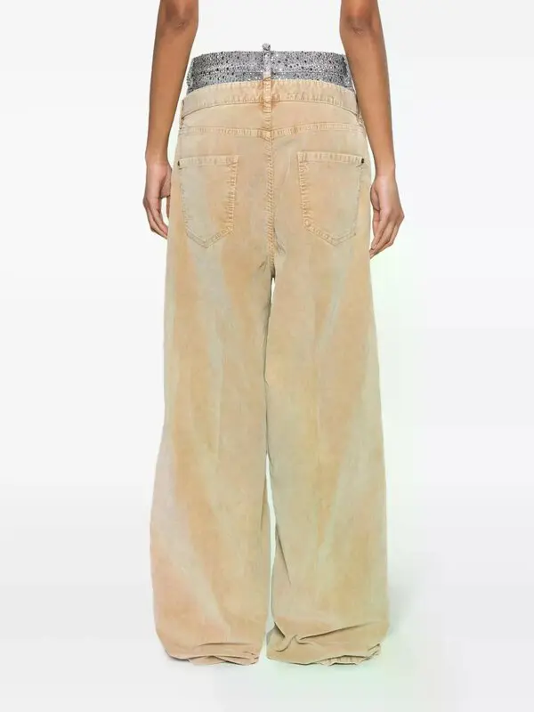 Dsquared2 Crystal-embellished Double-layer Trousers