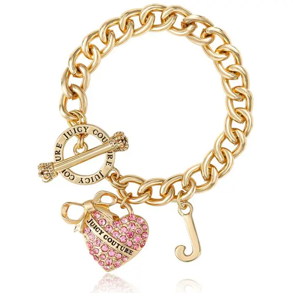 Juicy Couture Pink Pavé Heart Toggle Bracelet - Multi