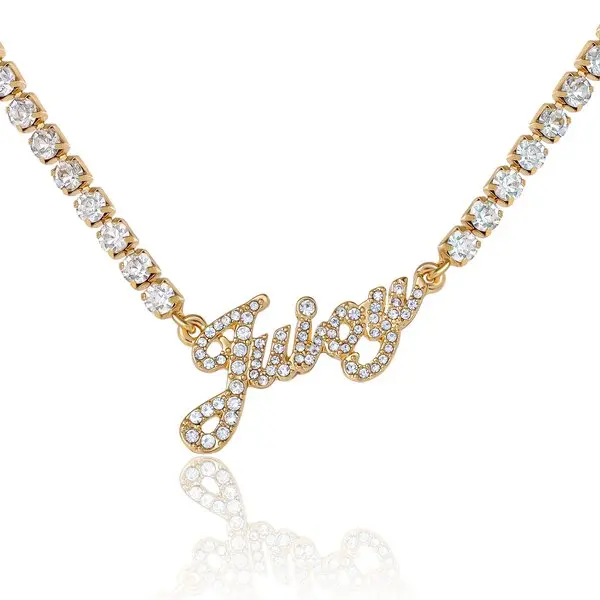 Juicy Couture Script Logo Chain Necklace - Goldtone