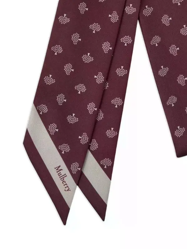 Mulberry Skinny Tree-prints Scarf