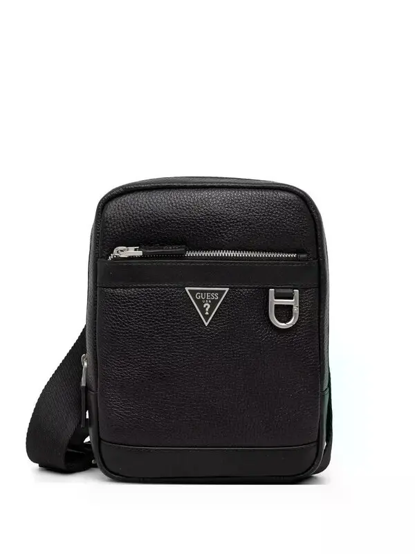 Guess Logo-detail Messenger Bag - Black