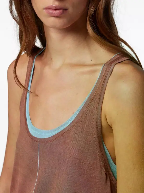 Paul Smith Double-layered Sleeveless Top - Brown